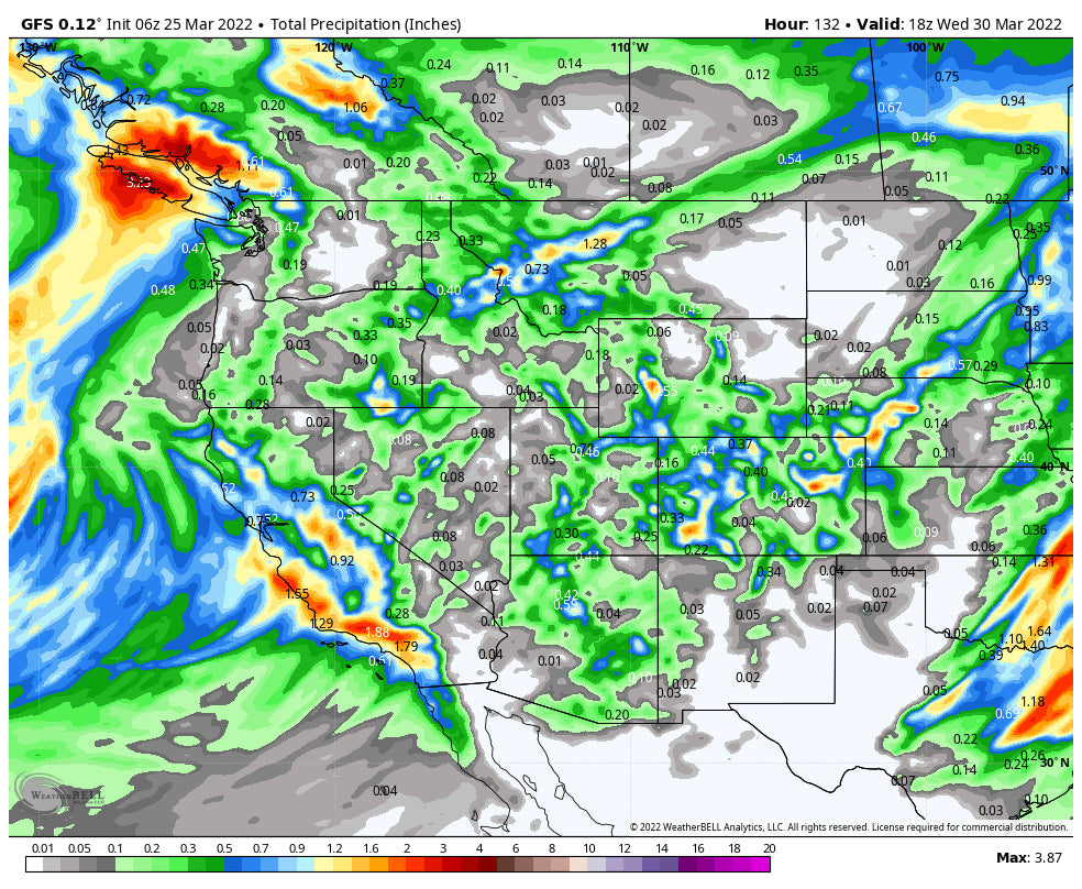 Alaska Dump- Western Lower 48 update- Dense Snow but could get deep